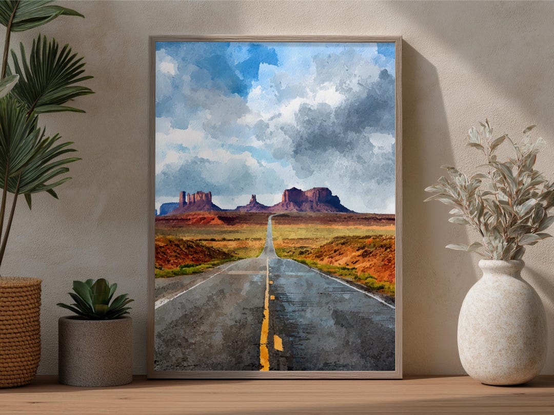 Monument Valley Poster – USA Watercolor Print | Desert Landscape Wall ...