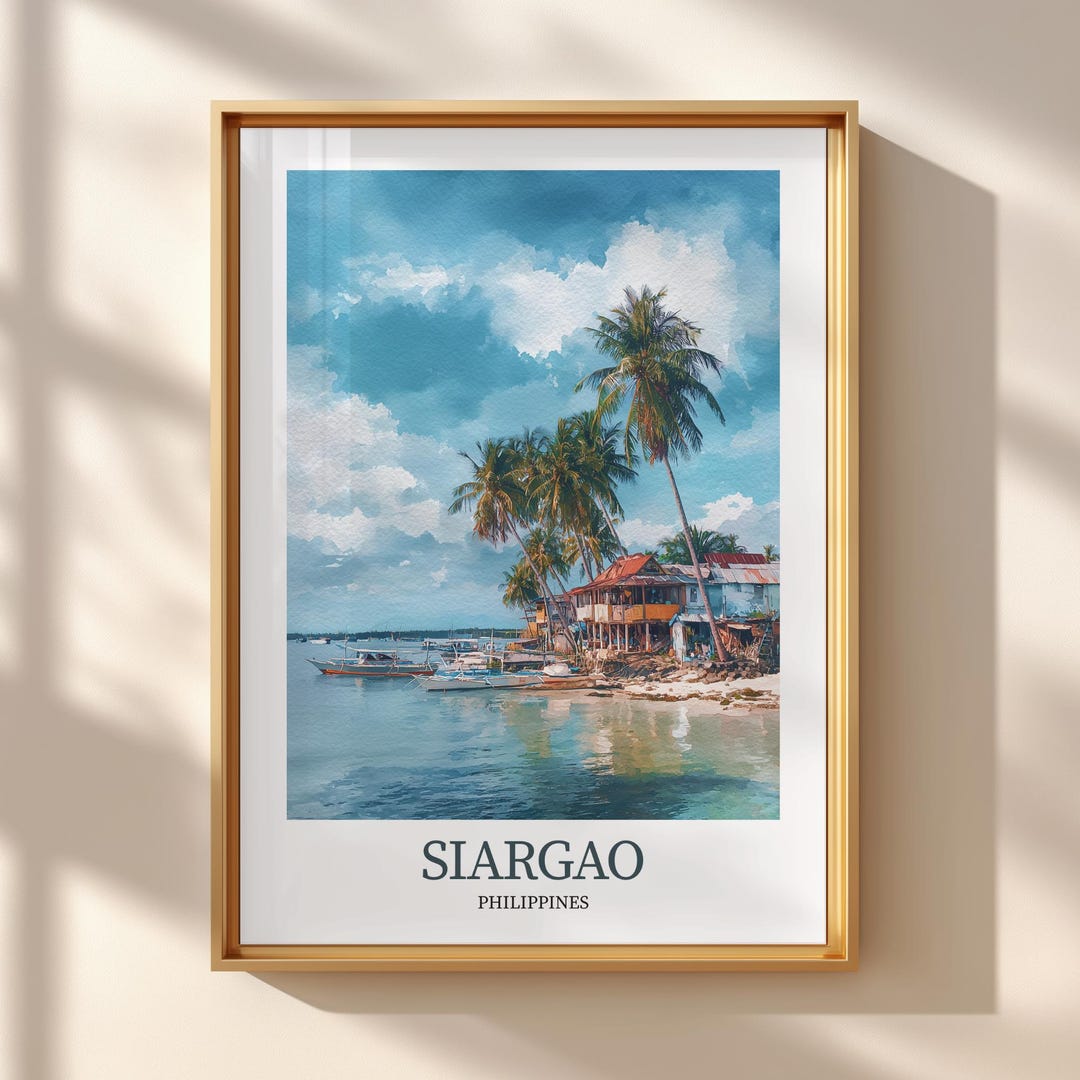 Siargao Watercolor Poster – Philippines Print | Tropical Island Wall ...