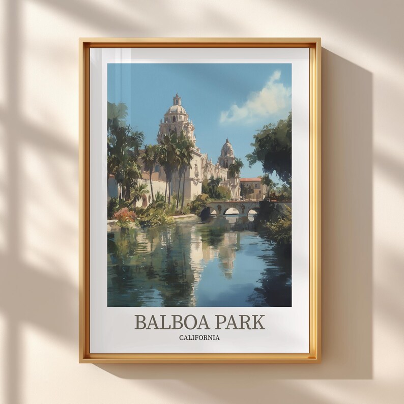 Balboa Park Poster – San Diego Watercolor Print | Historic Gardens Wall ...