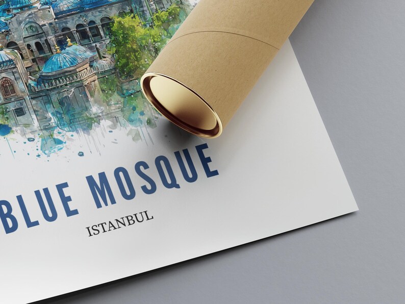 Blue Mosque Poster – Istanbul Watercolor Print | Turkey Travel Wall Art ...
