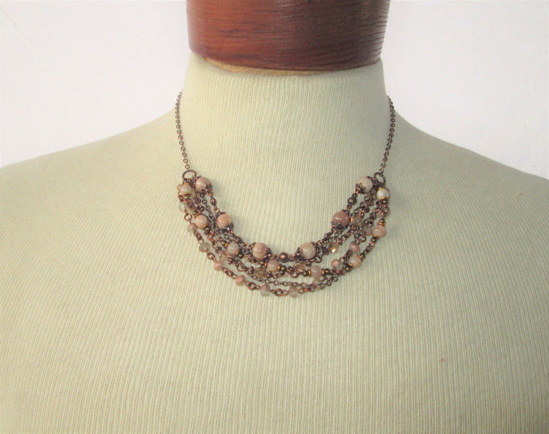 Sunstone and Copper Multi-strand Necklace - Etsy