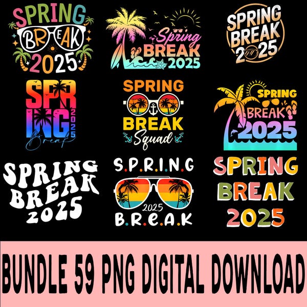Spring Break Clipart - Etsy