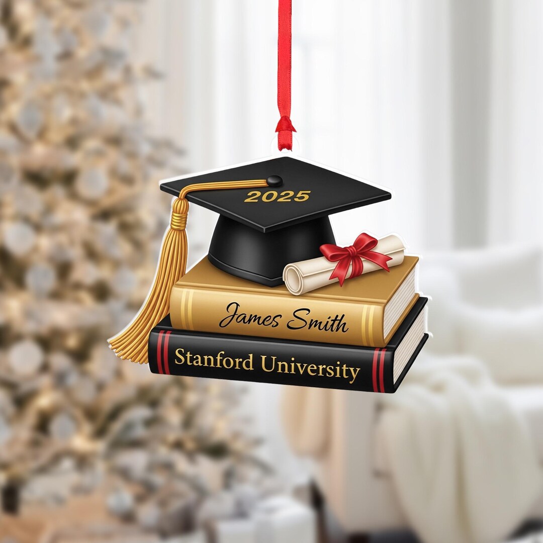 Graduation 2D Flat Ornament 2025 – Cap, Diploma & Books Keepsake - Etsy