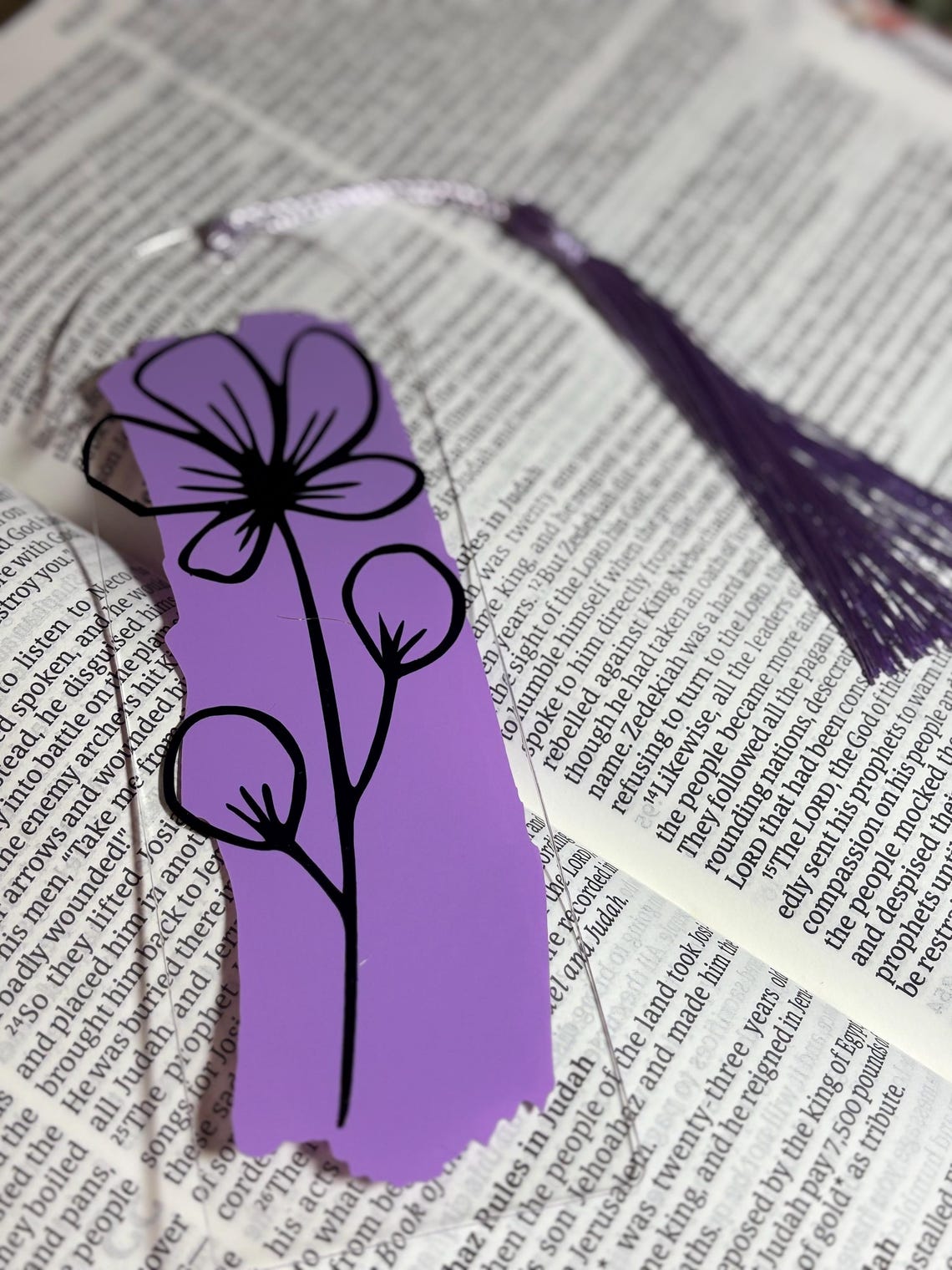 Acrylic Vinyl Floral Bookmark With Tassle - Etsy