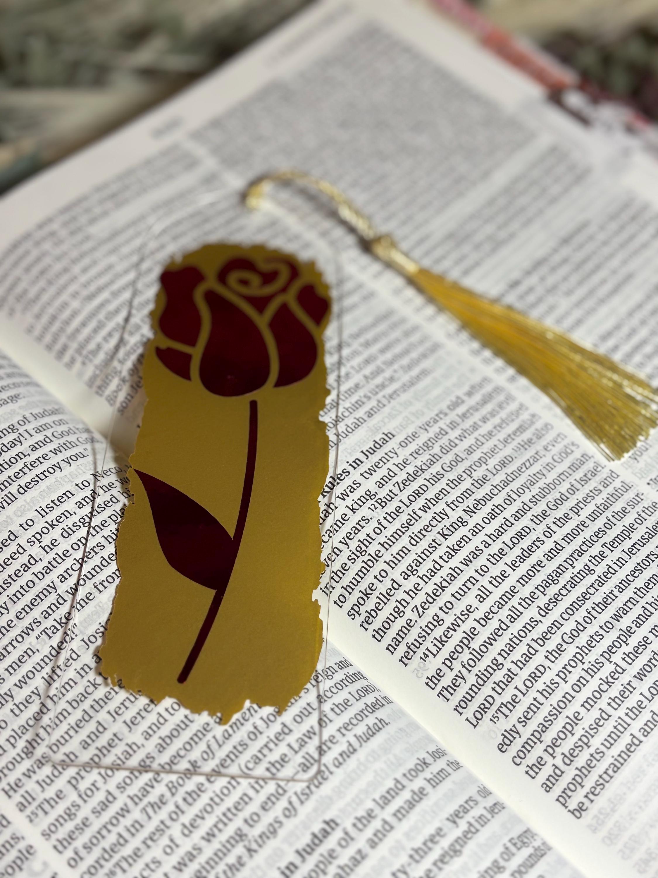 Acrylic Vinyl Floral Bookmark With Tassle - Etsy