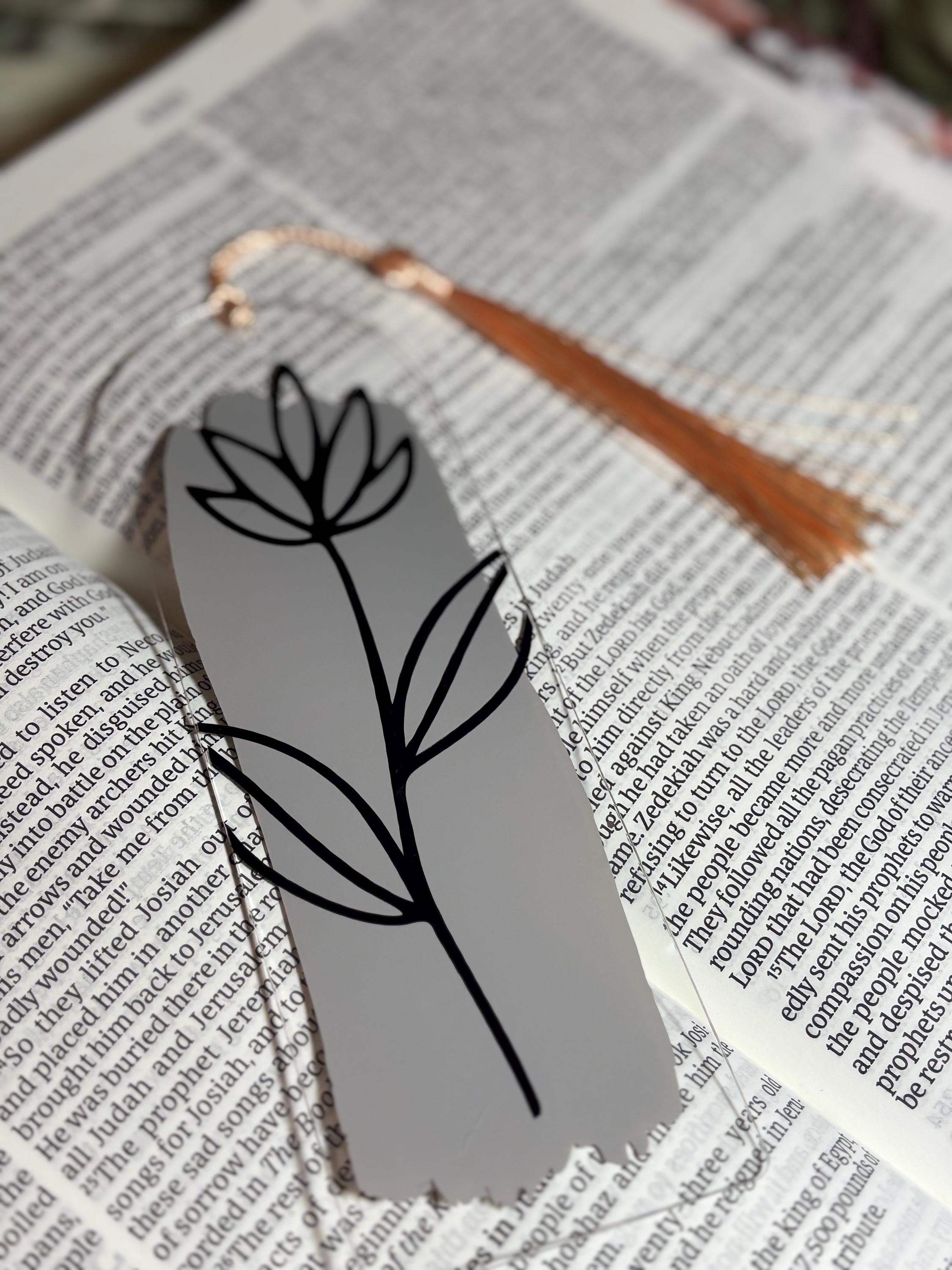 Acrylic Vinyl Floral Bookmark With Tassle - Etsy