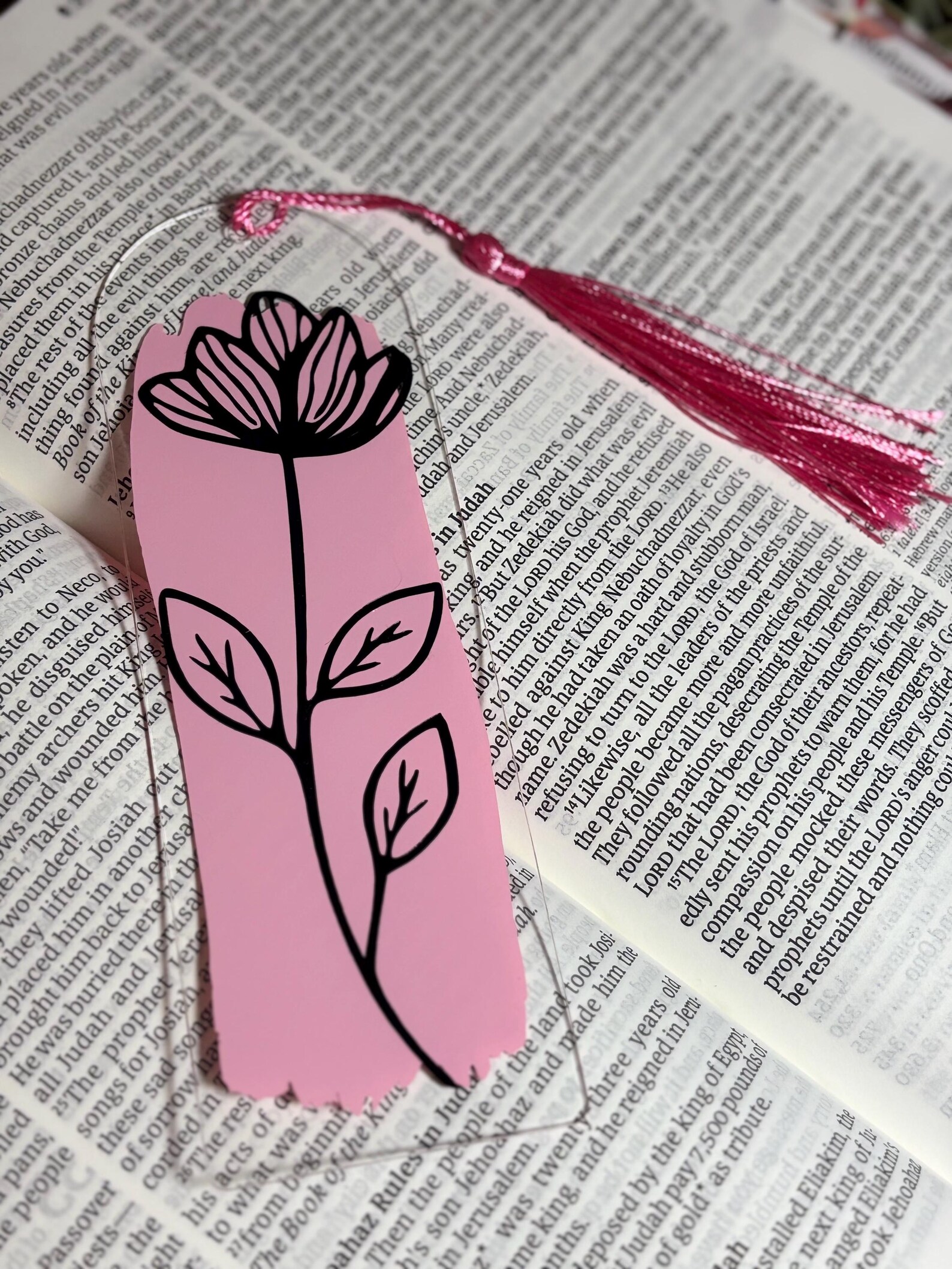 Acrylic Vinyl Floral Bookmark With Tassle - Etsy