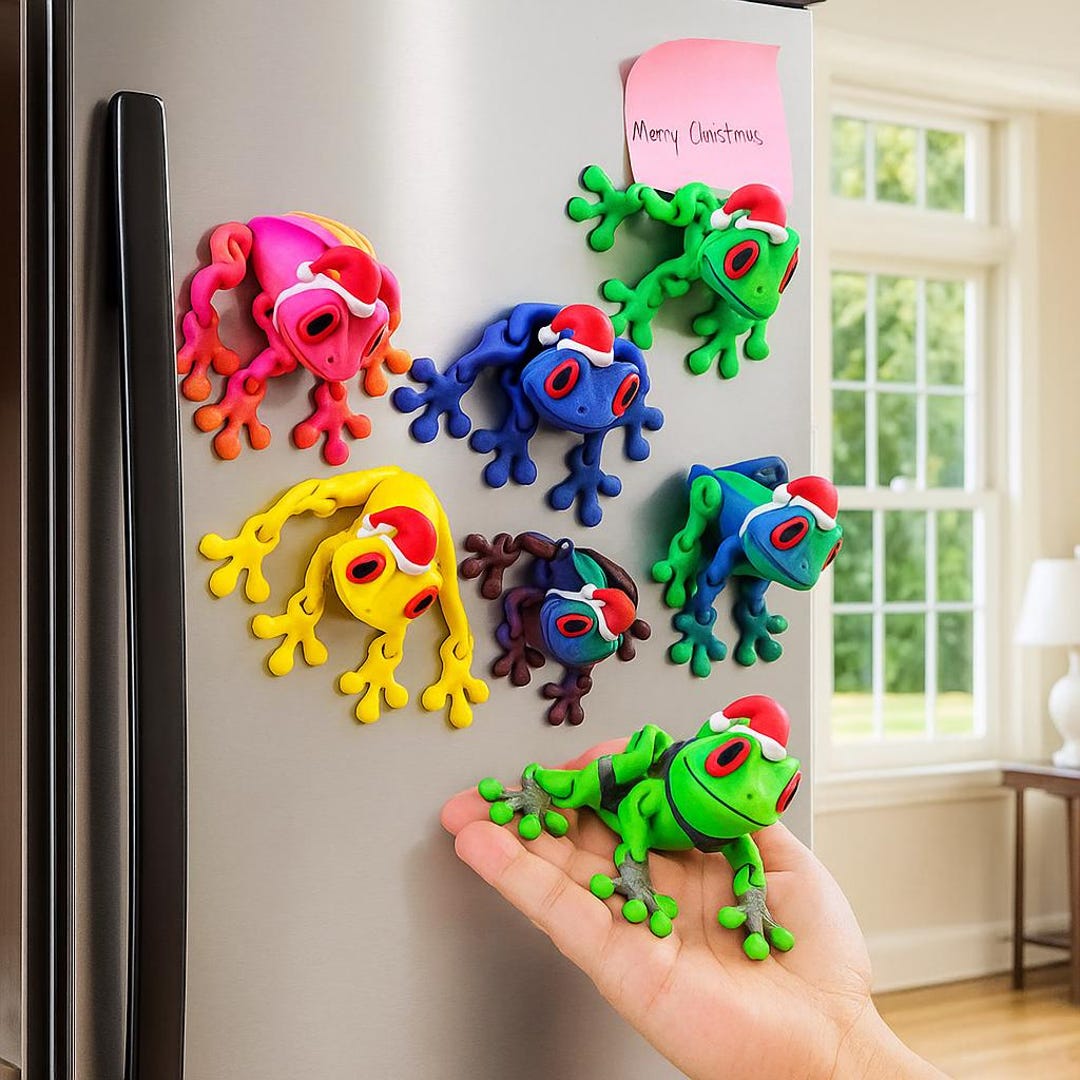 3D Printed Christmas Frog Magnet – Cute Holiday Fridge Decor - Etsy