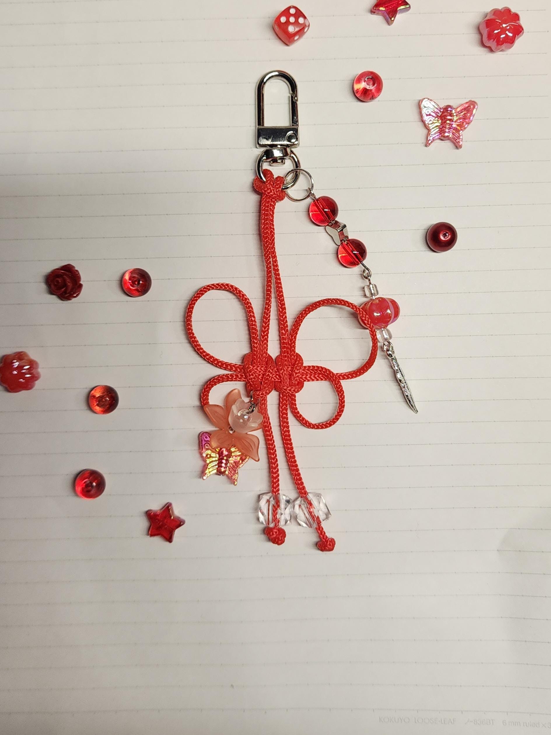 Handmade Personalized Chinese Good Luck Knot Butterfly Keychain Charm ...