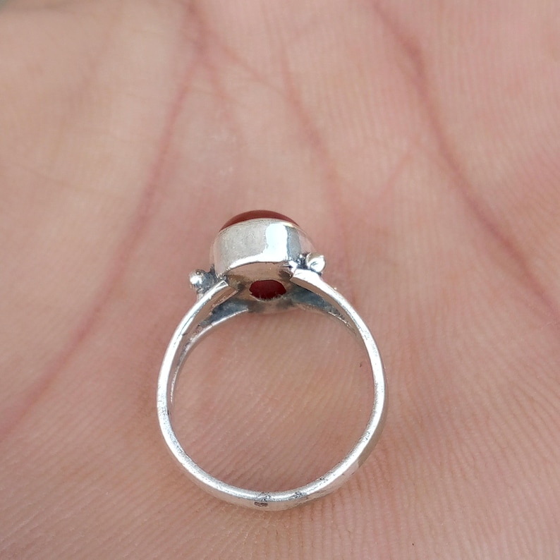 Natural Carnelian Ring, Solid 925 Sterling Silver Ring, Statement Ring ...