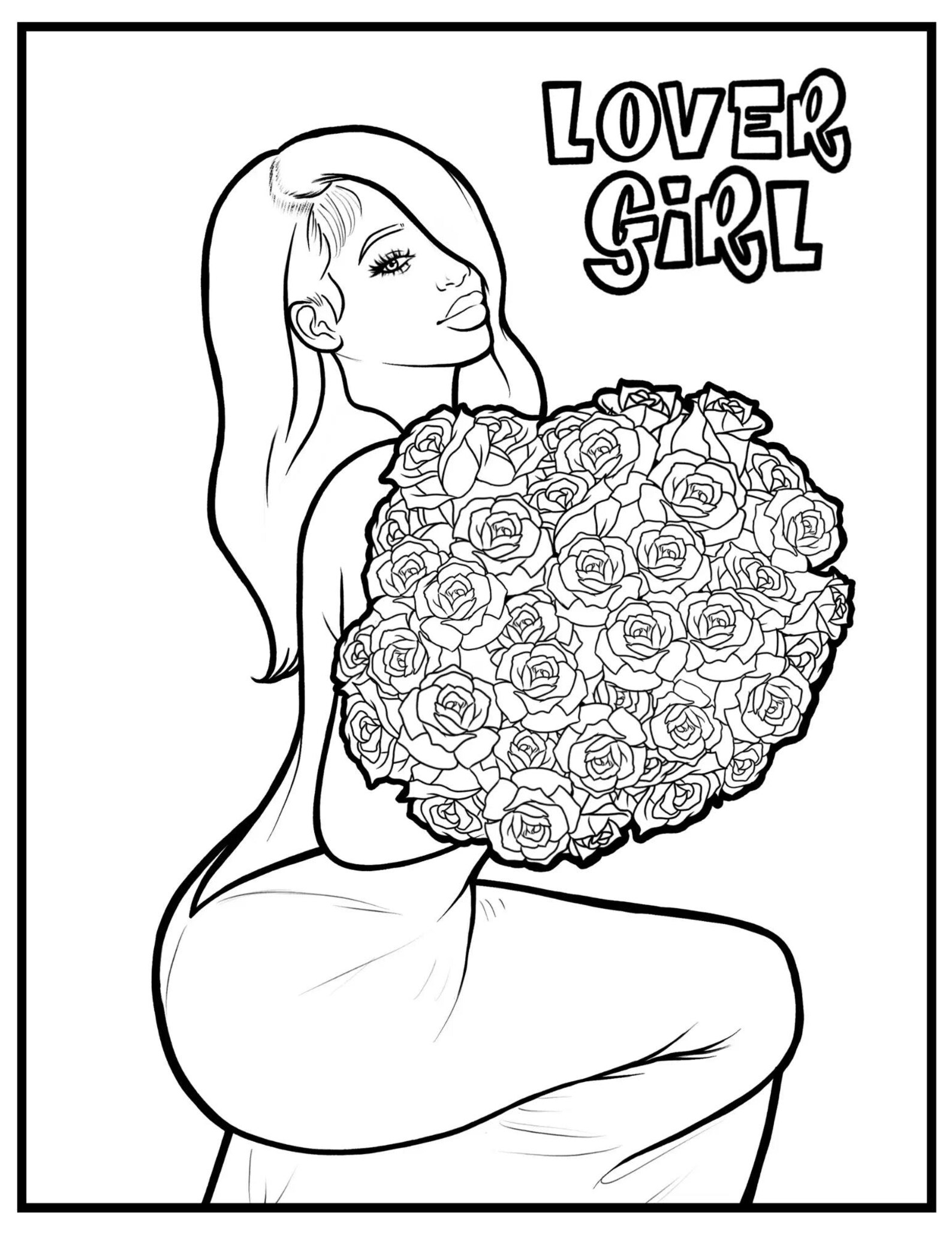Black Women Valentine's Day Coloring Pages | Hand-drawn Illustrations ...