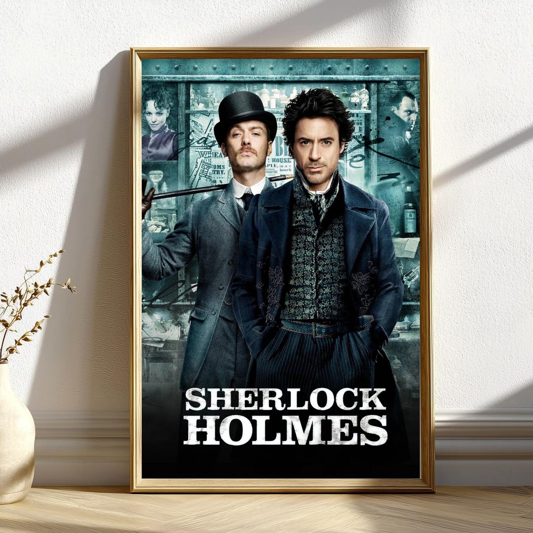 Sherlock Holmes Poster, Movie Poster, Modern Canvas Wall Art Print ...