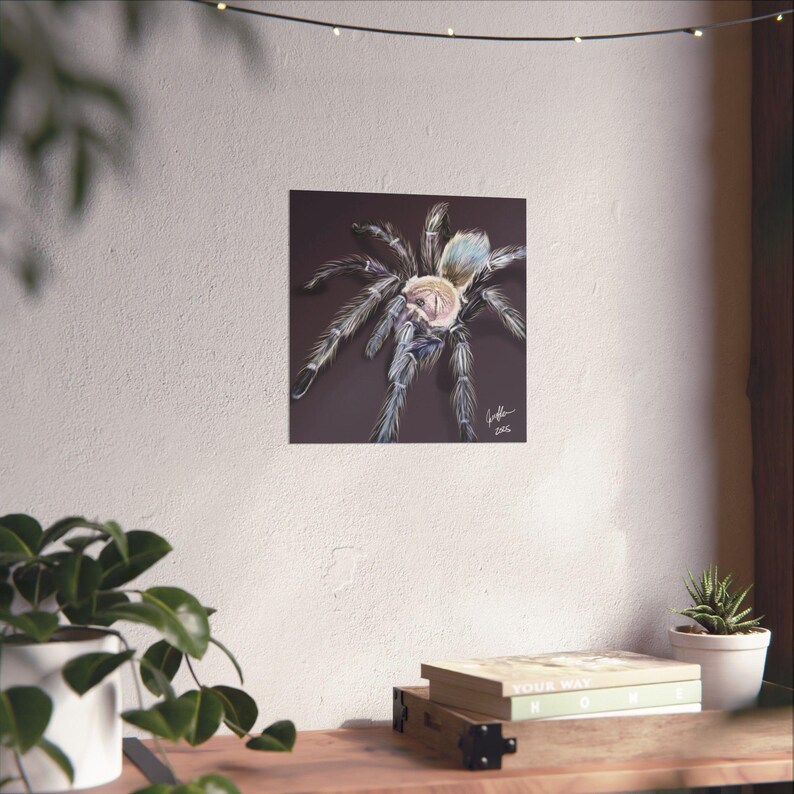 Purple Birdeater Tarantula Painting, Tarantula Art, Matte Horizontal ...