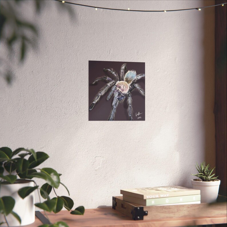 Purple Birdeater Tarantula Painting, Tarantula Art, Matte Horizontal ...