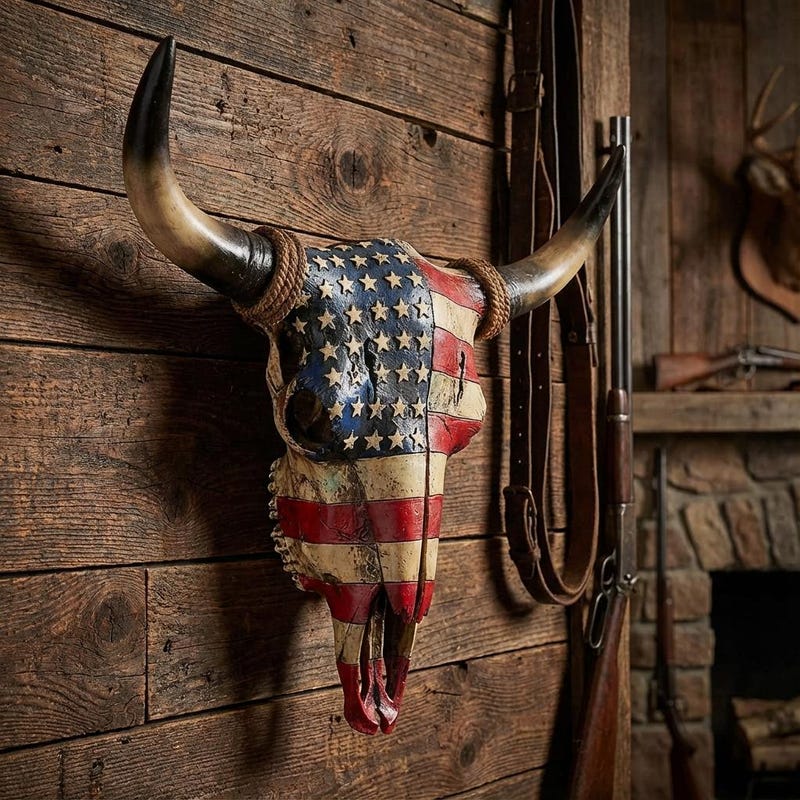 Long Horn Skull Sculpture - Etsy