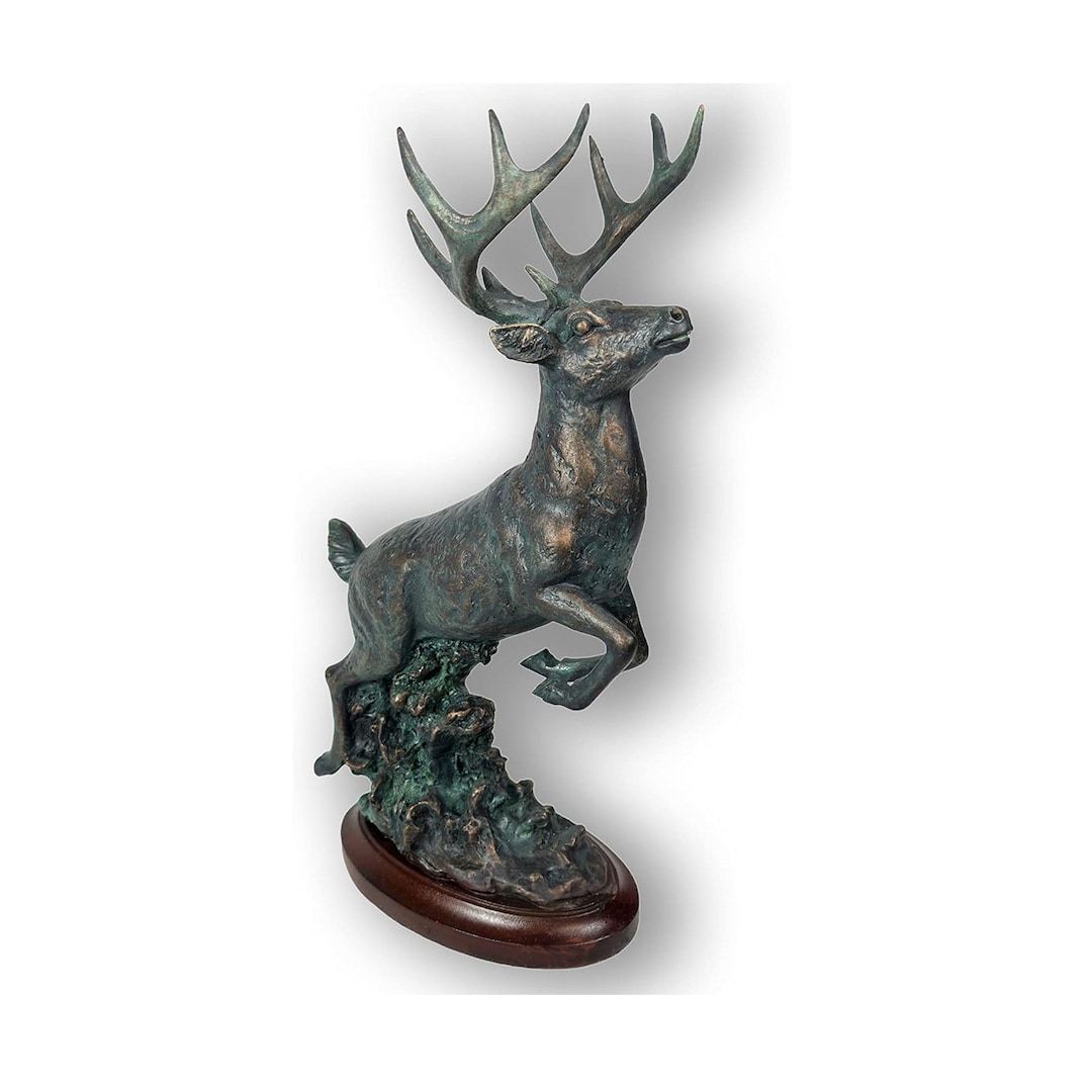 Dust and Hide – Bronze Buck Deer Statue (15”) | Rustic Western Cabin ...