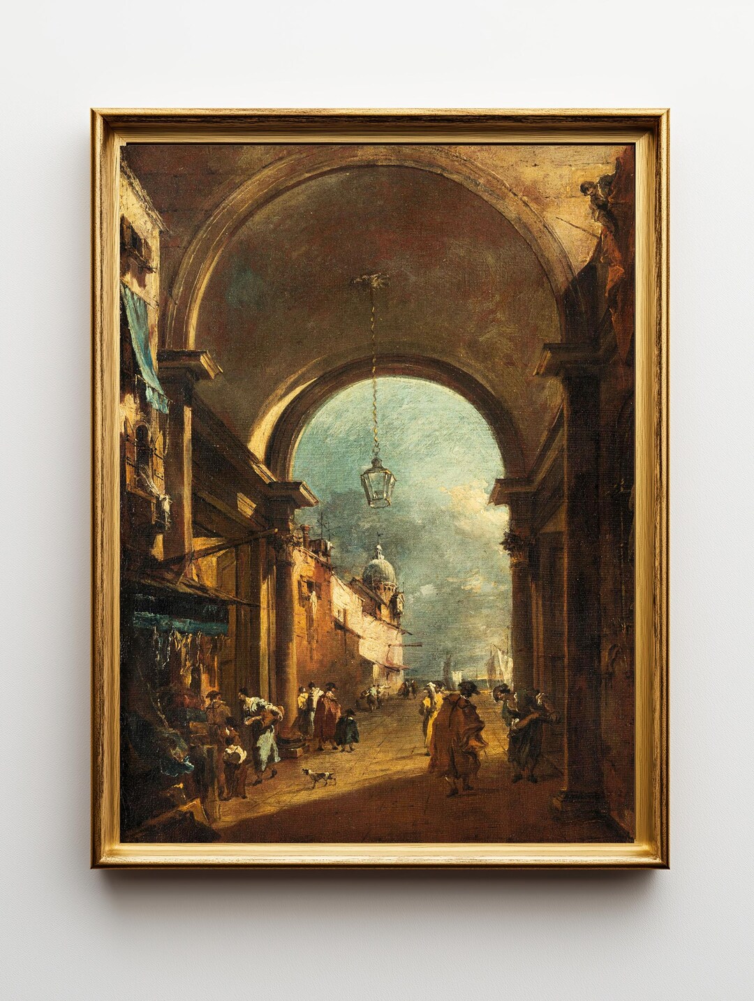 Antique Italian Archway Painting – Marketplace in Venice | Printable ...