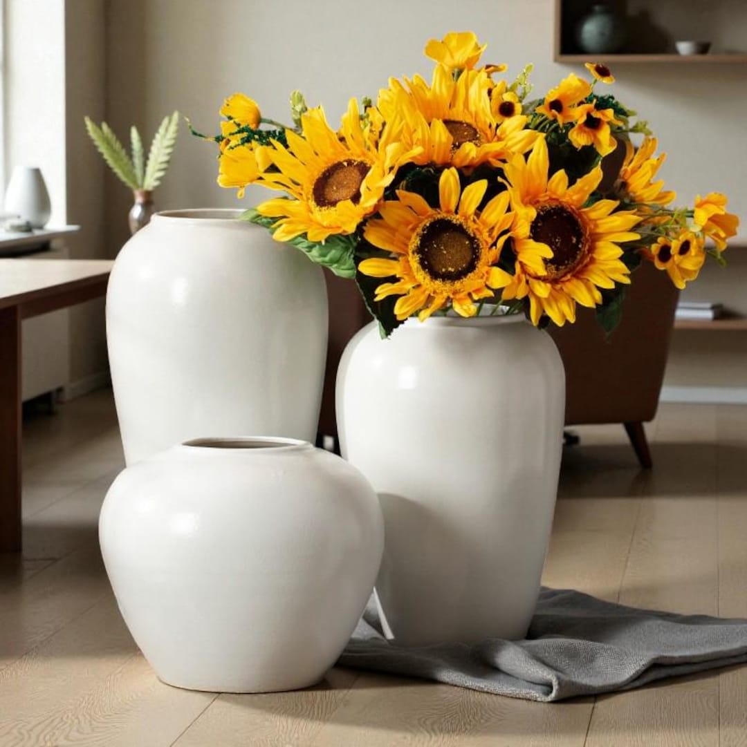 Large Modern Floor Vase | Sculptural Tall Decorative Piece | Minimalist ...