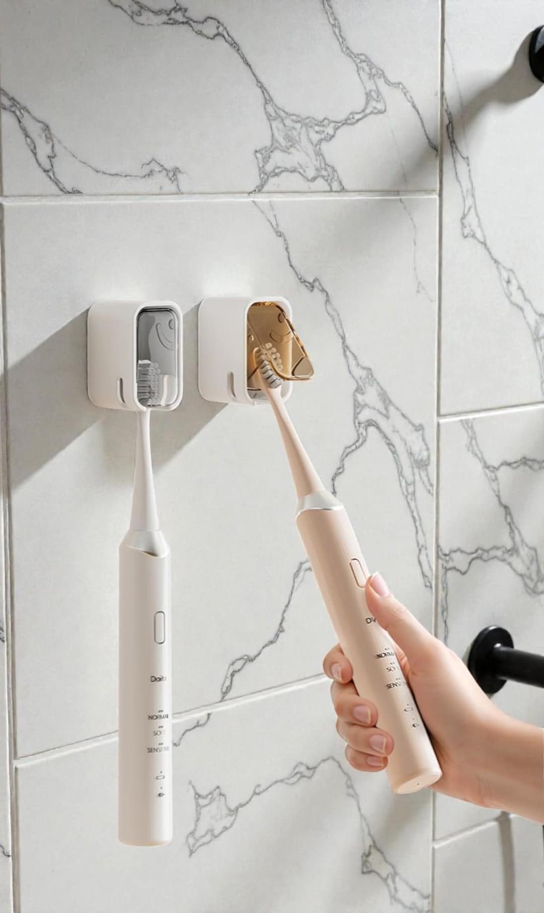 Electric Toothbrush Holder, Wall Mounted No-drill Bathroom Organizer ...