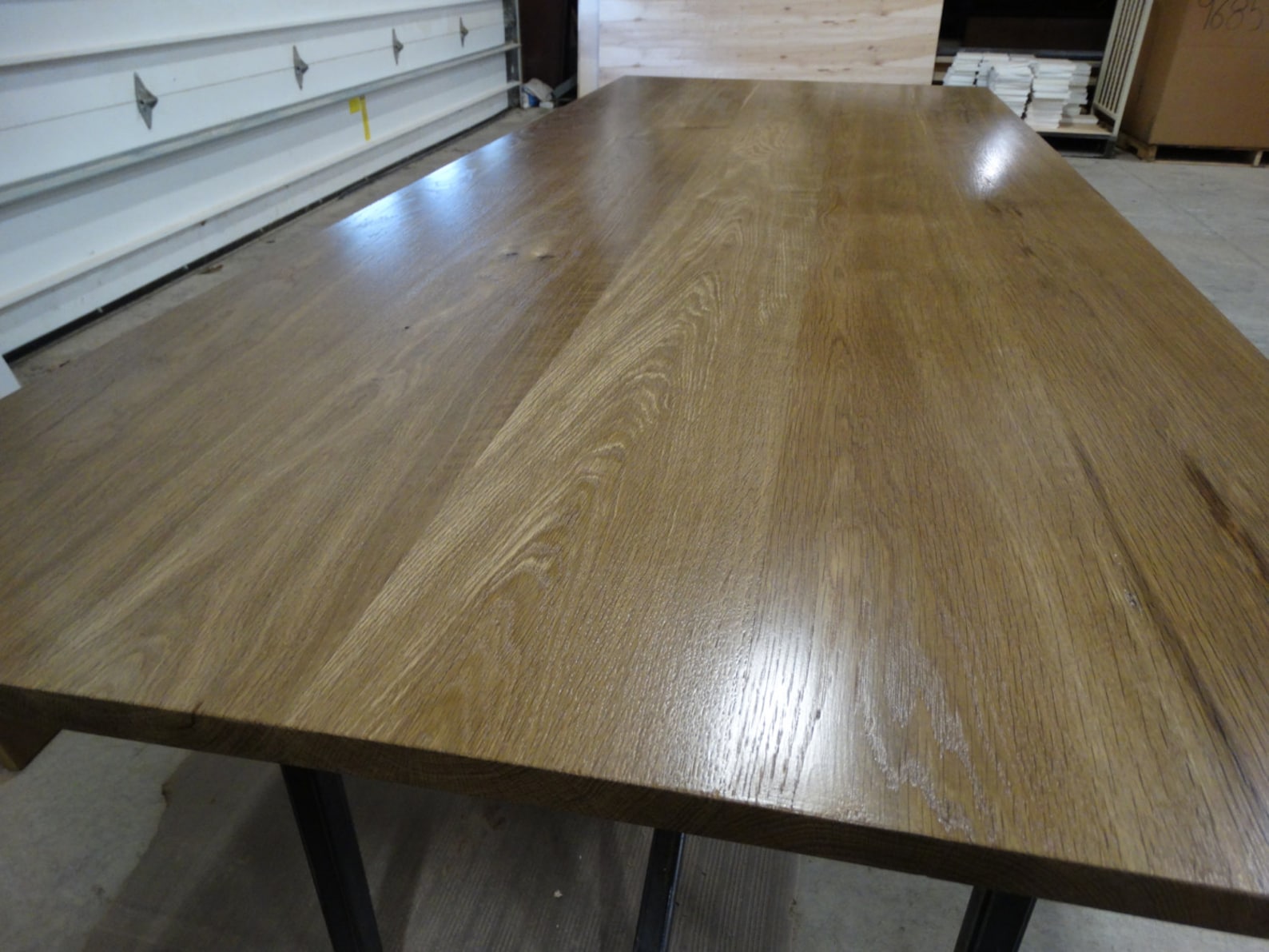 Modern Rustic Fumed Oak Dining Table With a Blackened Steel Base - Etsy