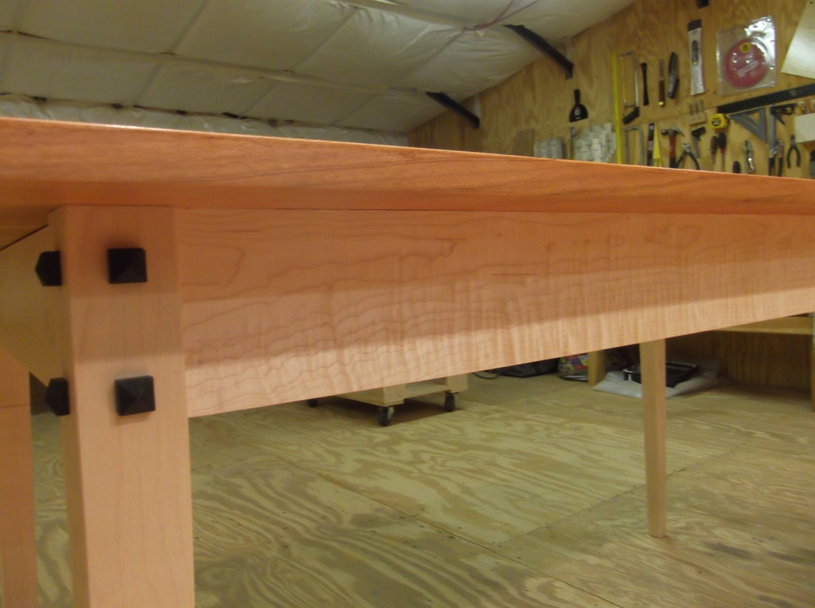 Cherry and Curly Maple Kitchen Table - Etsy