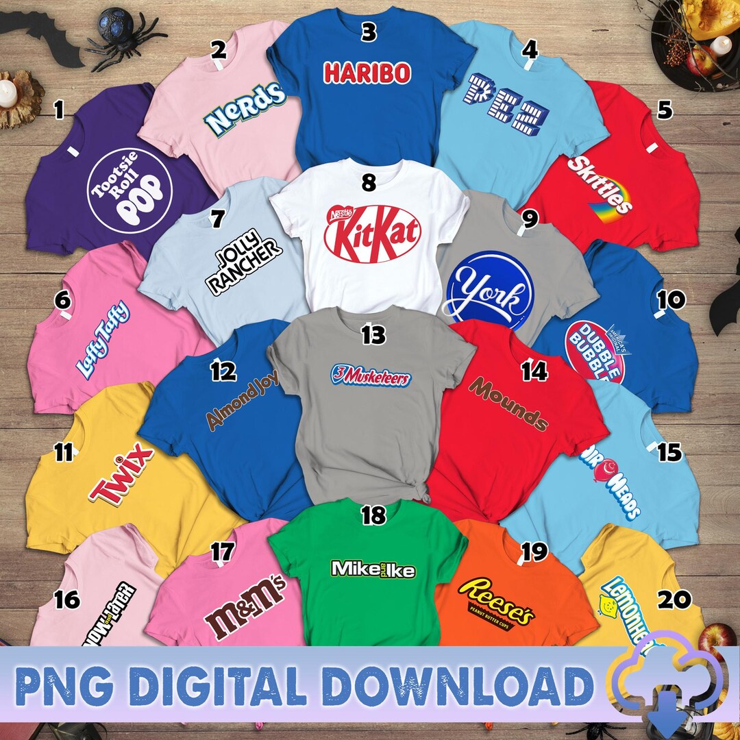 Candy Group Halloween PNG, Matching Family Colorful Custom Chocolate ...