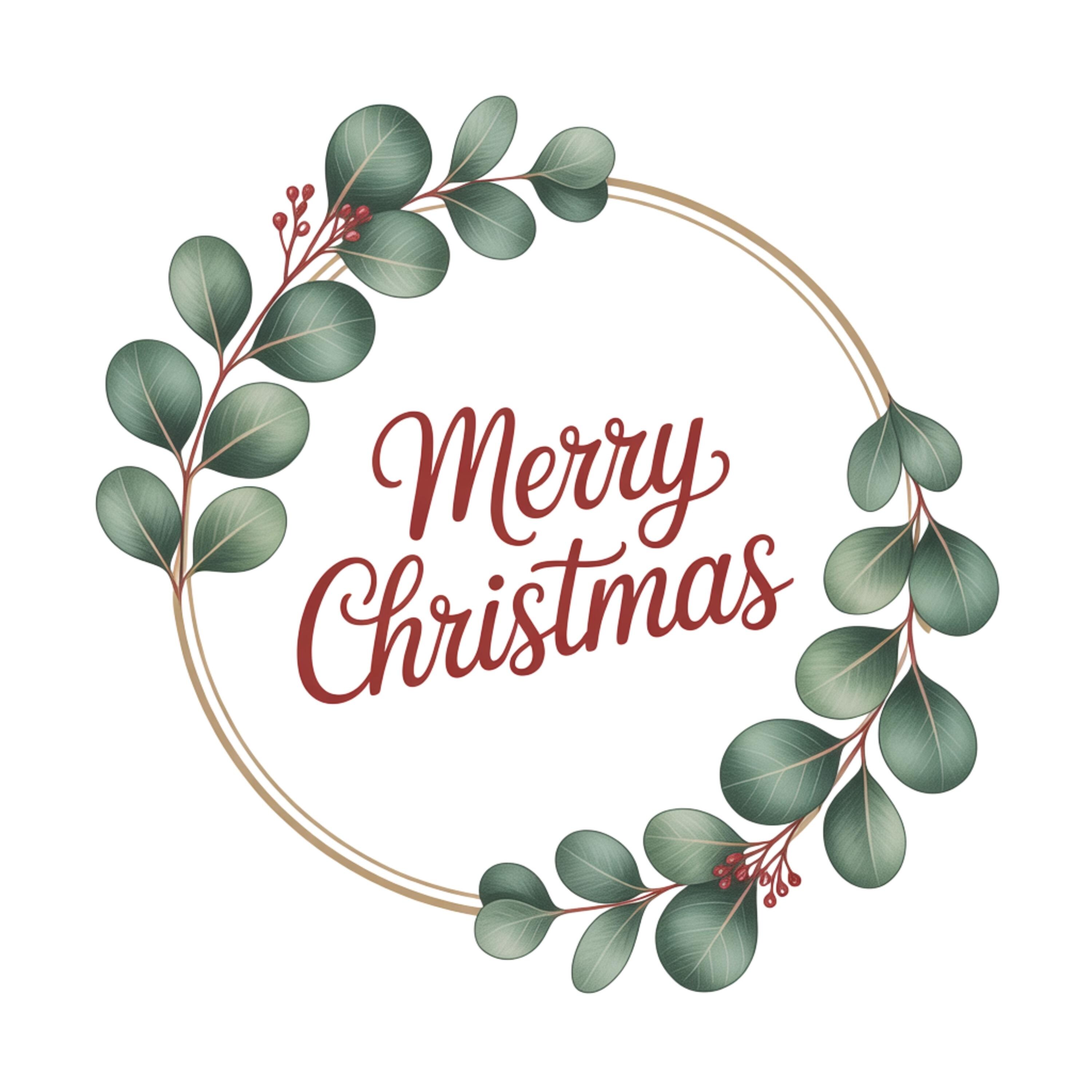 Merry Christmas Digital Download • Christmas Wreath • 15 Printable Xmas ...