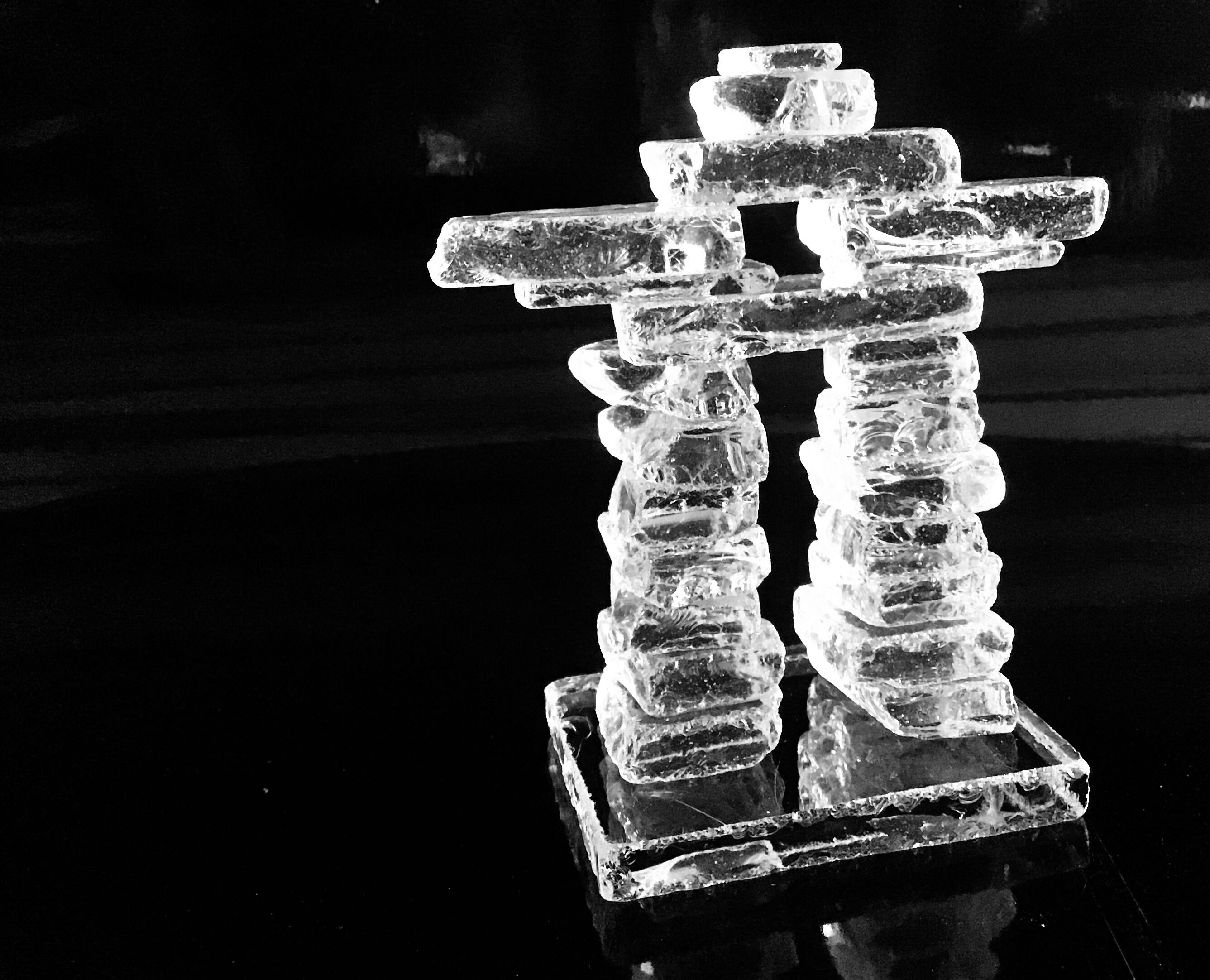 Inukshuk,glass Inukshuk Clear Glass,north Symbol - Etsy