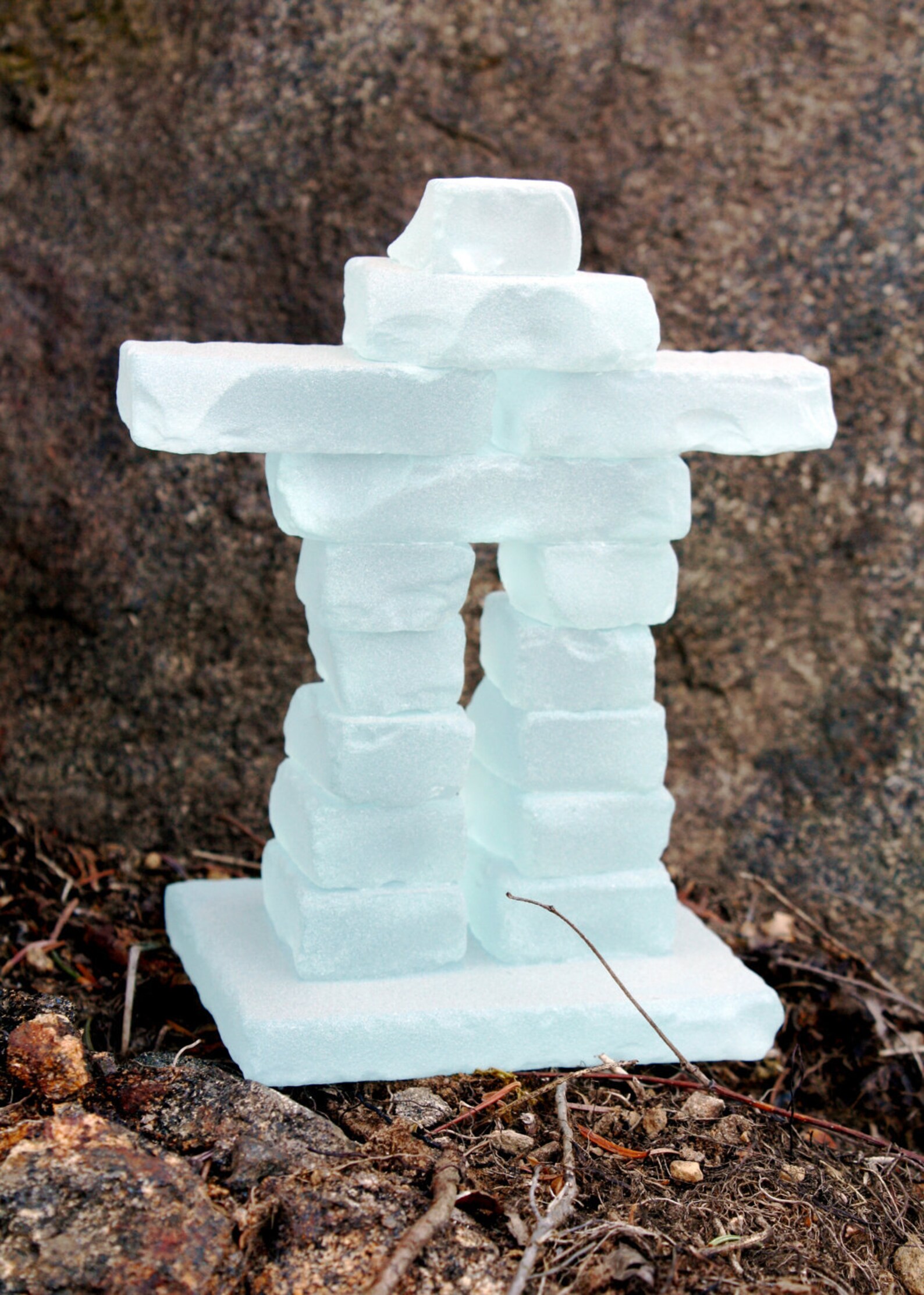 Inukshuk Sandblasted Glass / Inukshuk En Verre Sablé - Etsy