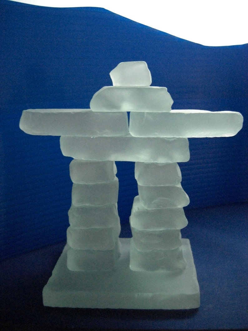 Inukshuk Sandblasted Glass / Inukshuk En Verre Sablé - Etsy