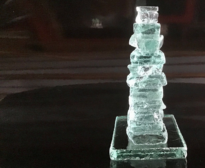 Inukshukglass Inukshuk Clear Glassnorth Symbol - Etsy