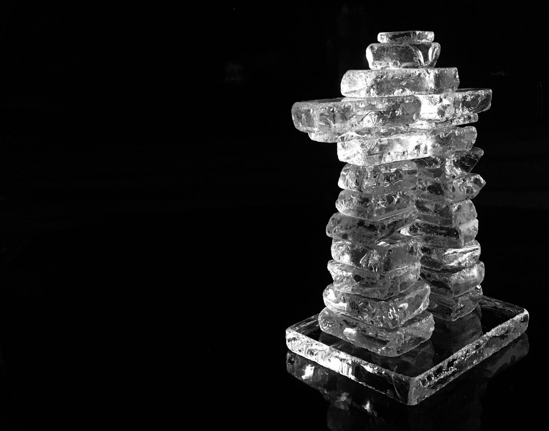 Inukshuk,glass Inukshuk Clear Glass,north Symbol - Etsy
