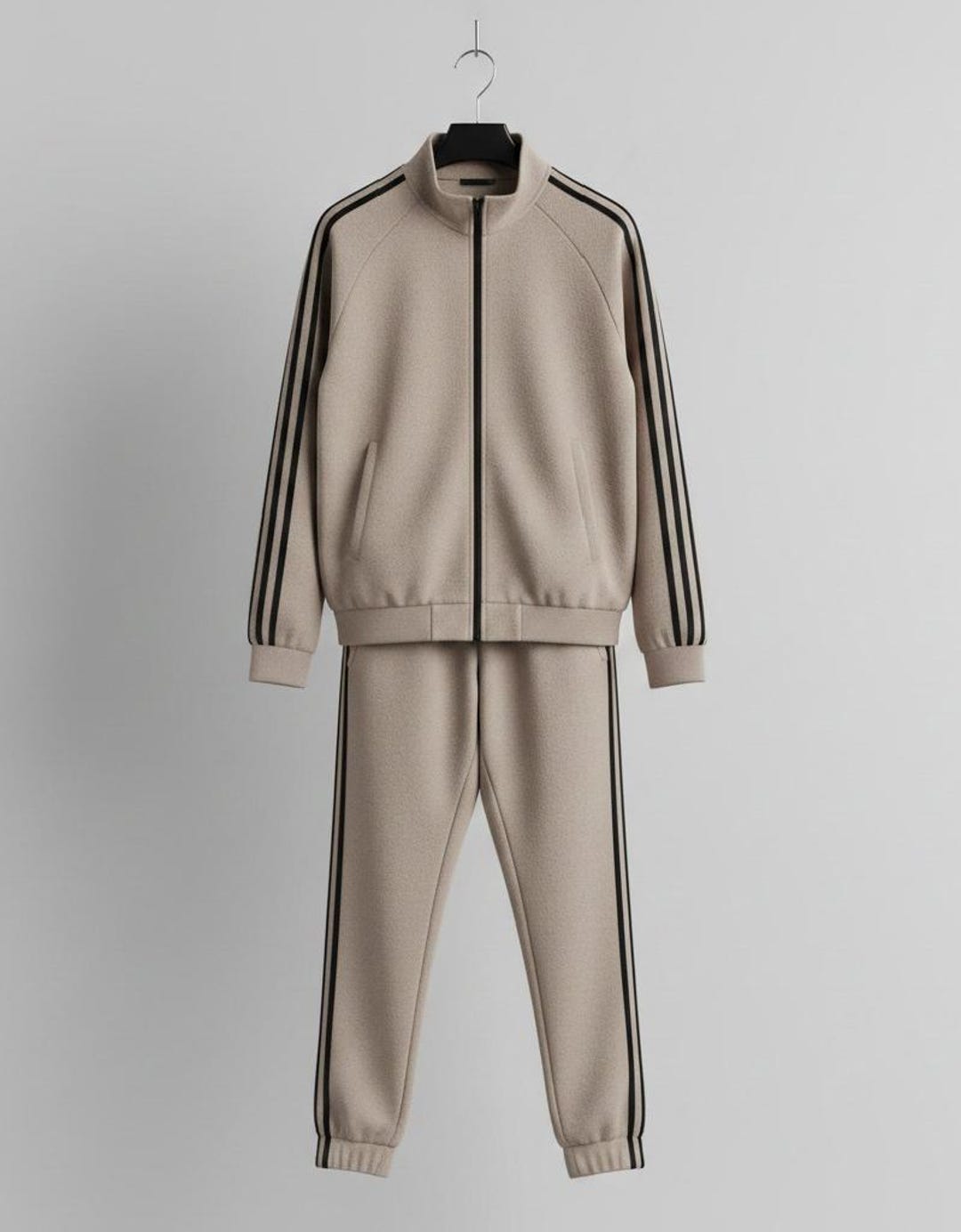 Men’s Oversized Tracksuit Set | Minimal Streetwear Hoodie | Beige ...