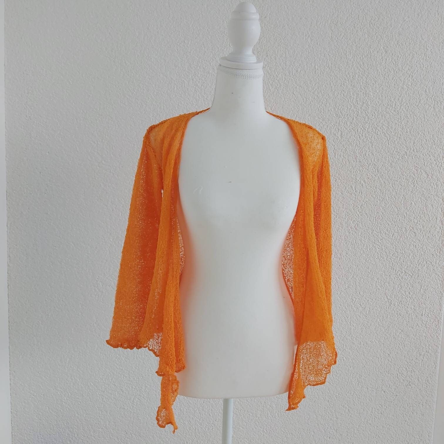 Orange Knitted Bolero Jacket – Versatile, Stylish. - Etsy