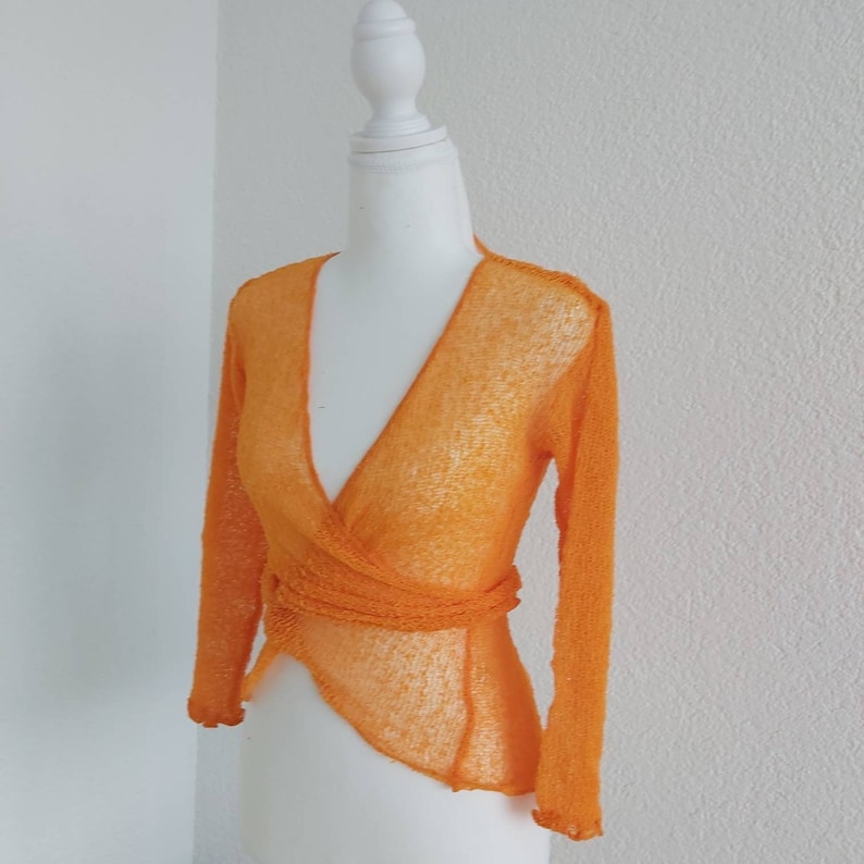 Orange Knitted Bolero Jacket – Versatile, Stylish. - Etsy