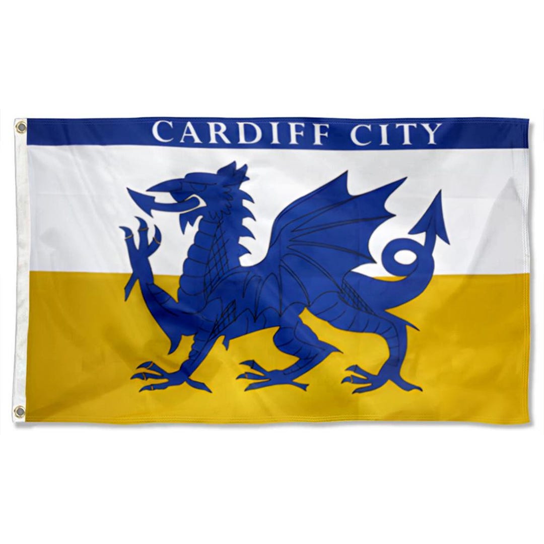 Cardiff City Wales Dragon Flag Tapestry Banner Man Cave - Etsy