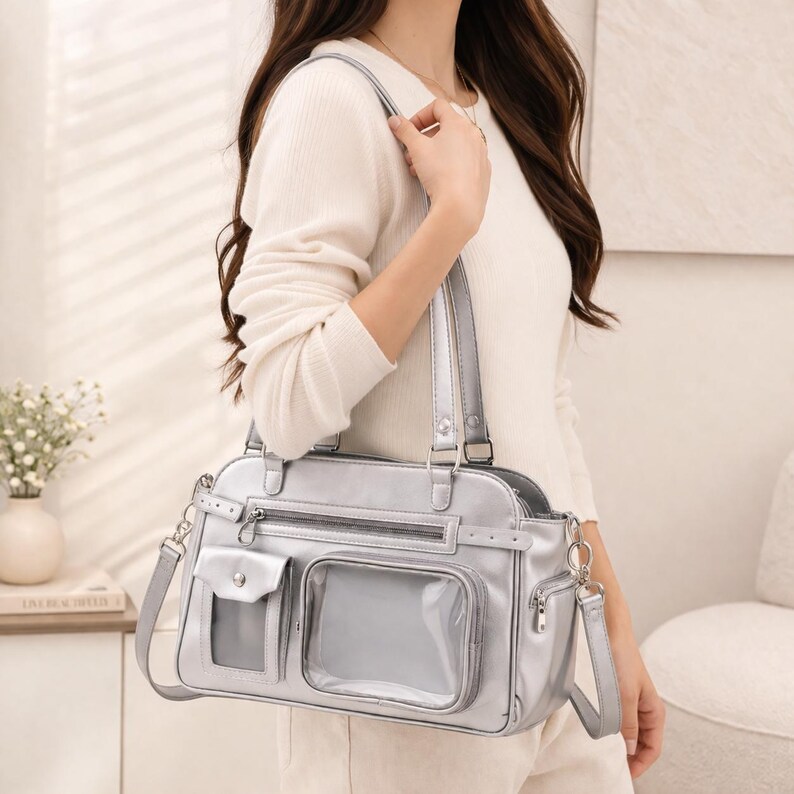 Ita Bag Transparent Crossbody Purse | Pin Display Shoulder Carrier ...