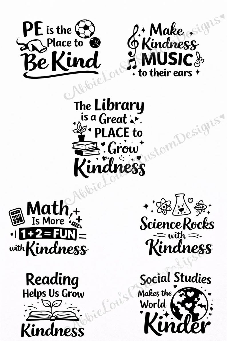 Kindness & Teacher SVG Bundle - Etsy