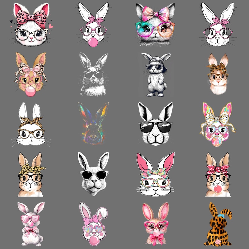 Cute Funny Bunny Clipart - Etsy