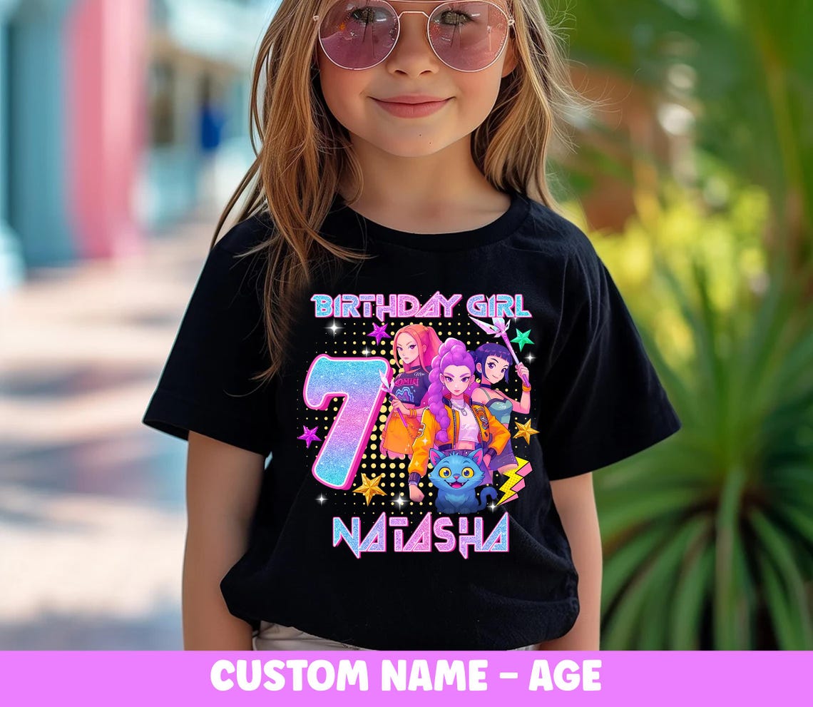 Custom Huntrix Birthday Girl PNG, Personalized Kpop Demon Hunter ...
