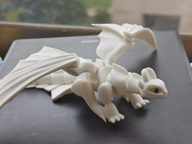 Articulated flexi Light Fury Dragon Print in Place --- 3D Printer Files ...
