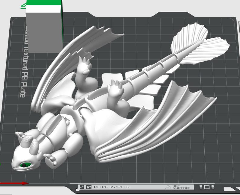 Articulated flexi Light Fury Dragon Print in Place --- 3D Printer Files ...