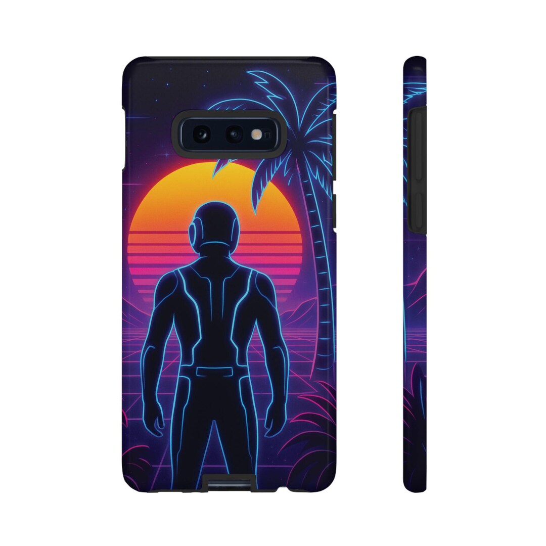 Phone Case, Neon Palms Future 80s Tron Design - Retro Tough Cover for ...