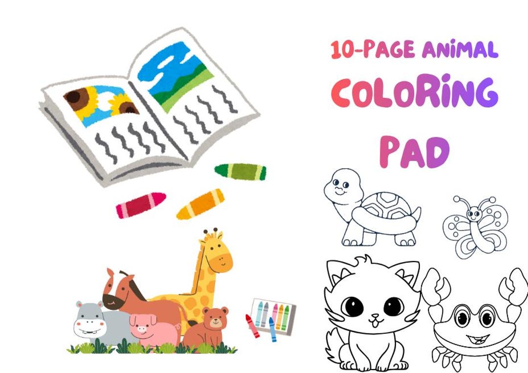Animal Coloring Pad/book - Etsy