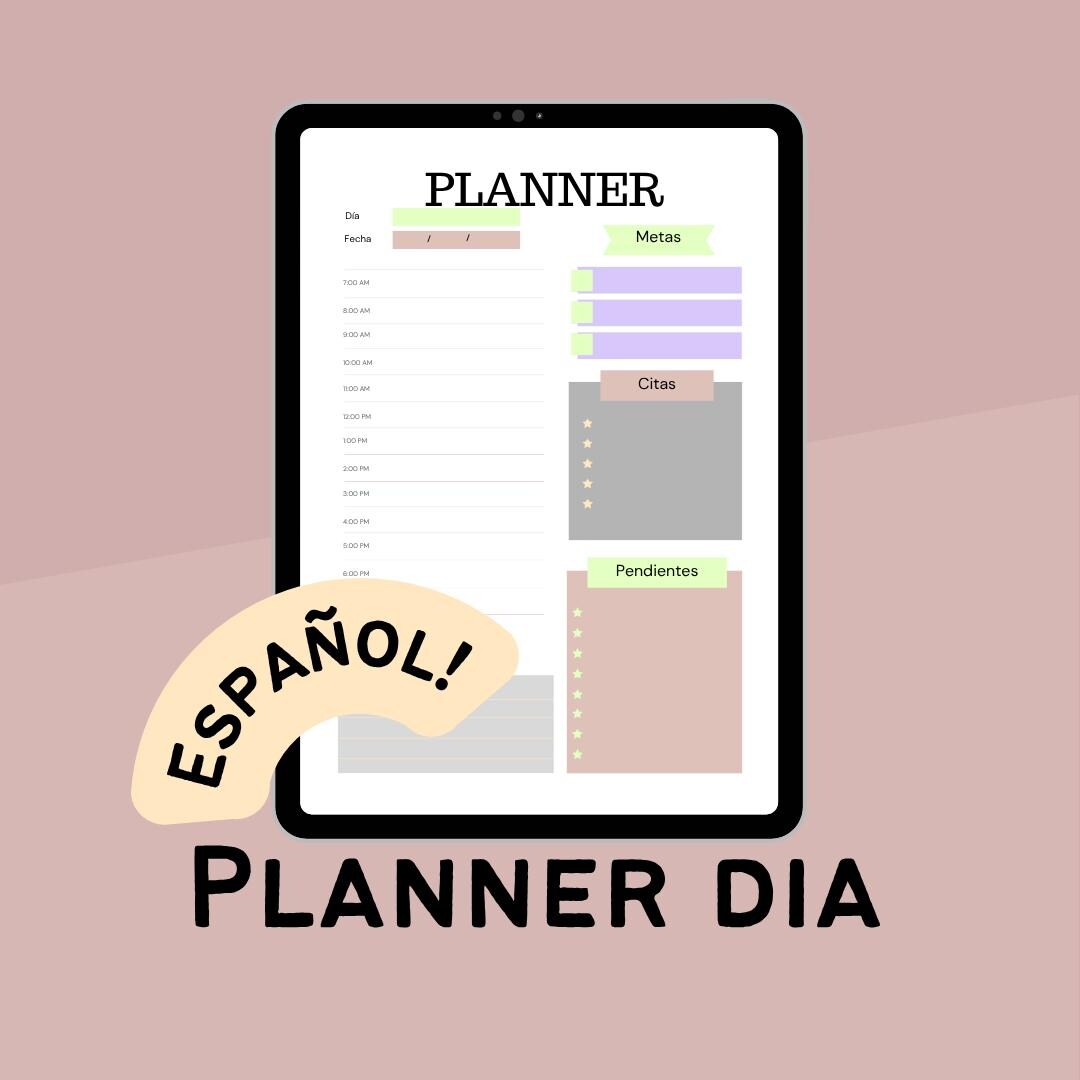 Daily Planner in Spanish – Printable Single Sheet, Day Planner, To-do ...