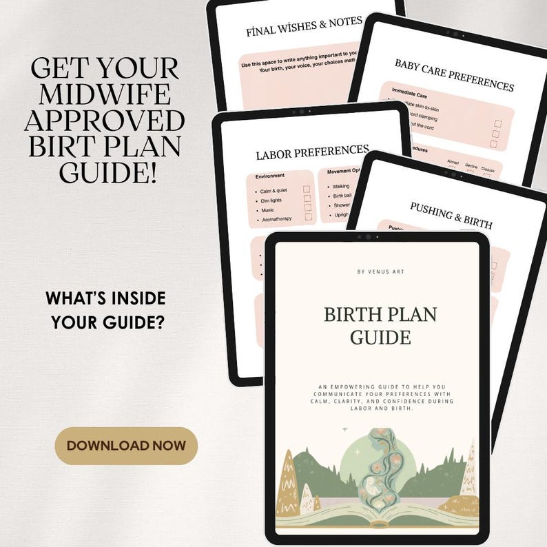 Printable Birth Plan Guide | Labor & Delivery Preferences | Editable ...