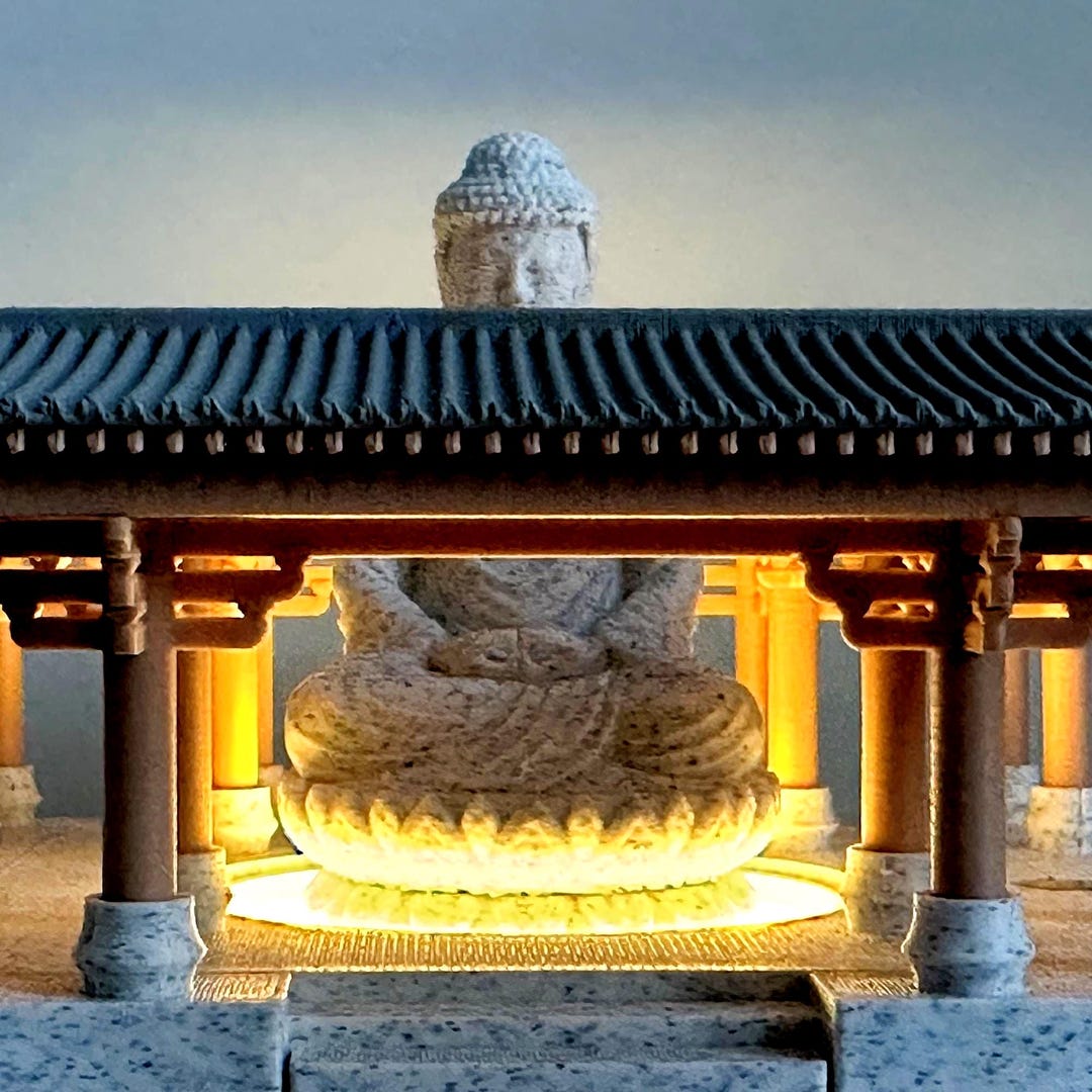 Zen Buddha Night Light | 3D Printed Temple Lamp | Meditation Desk Decor ...