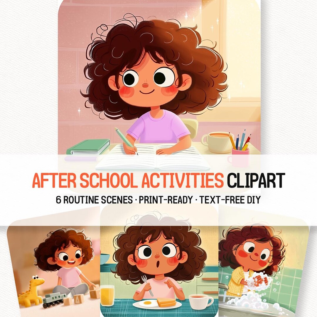 After School Routine Clipart, Visual Schedule Scenes (commercial Use ...