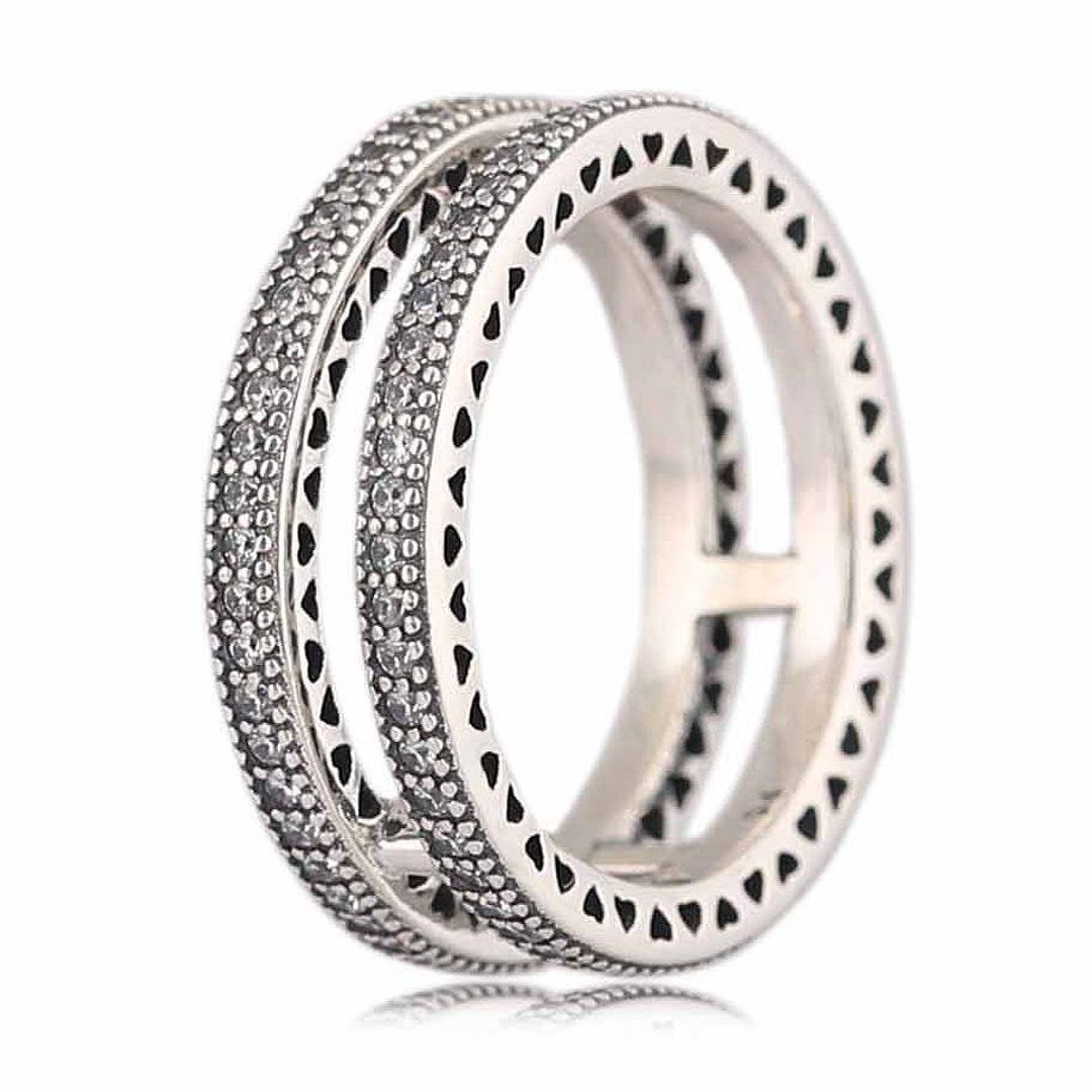 Pandora Double Hearts of Pandora Ring - Etsy