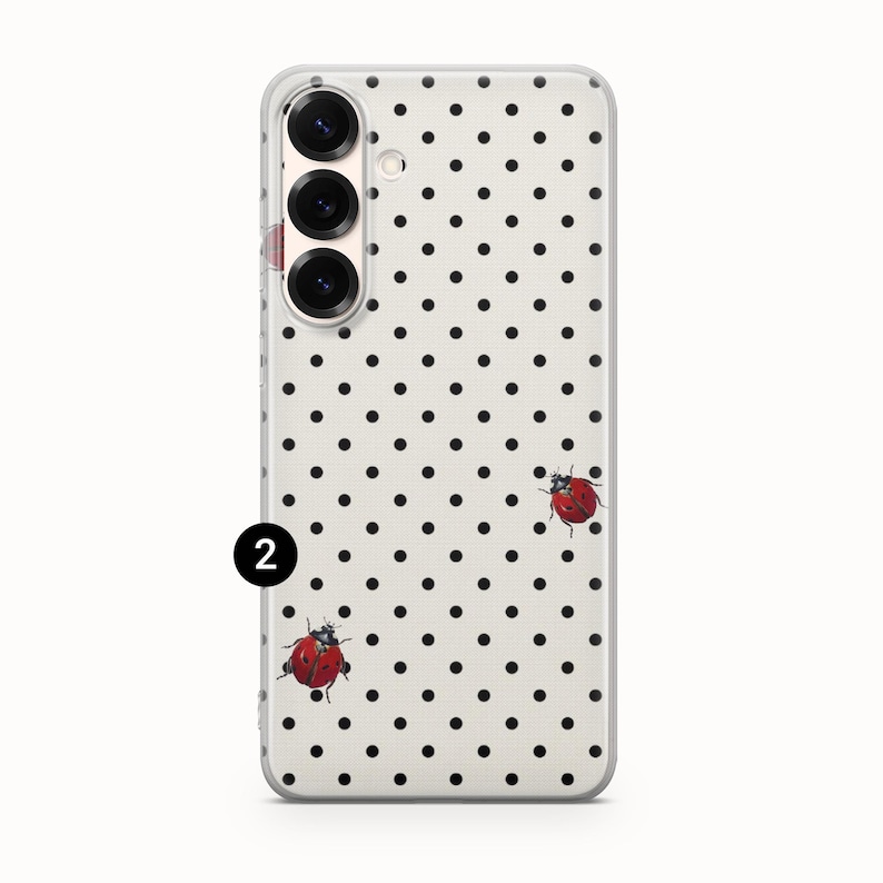 White Polka Dot Ladybug Design Phone Case for Samsung S25, S24, S23fe ...